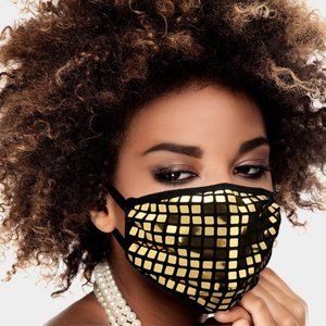 THREE PEBBLES | Other | Gold Sequin Mask Bling Mask For Party Shiny ...